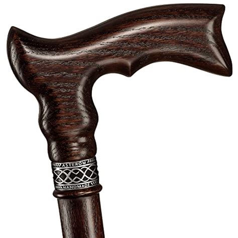 Canne de marche ergonomique en bois fabriquée à la main pour hommes et