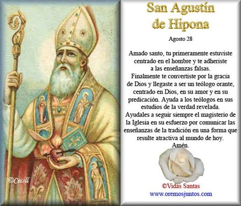 Rincón de la Oración Estampas Oraciones de San Agustín San agustin