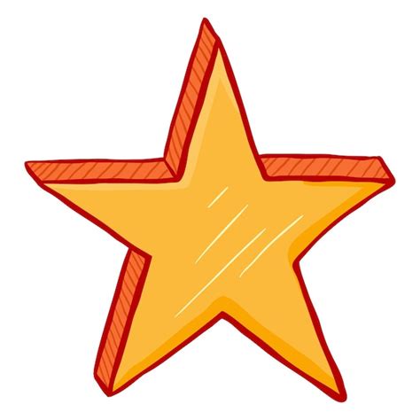 Estrella De Color Dorado De Dibujos Animados De Vector Vector Premium