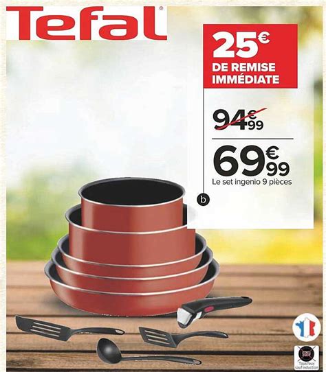 Promo Le Set Ingenio 9 Pièces Tefal chez Carrefour iCatalogue fr