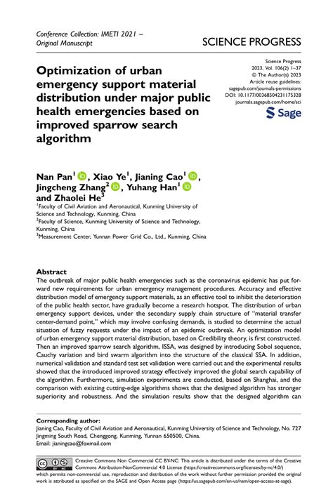 pdf optimization of urban emergency support material distribution under major public health