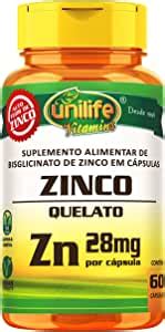 Zinco Quelato Mg Cap Unilife Emp Rio Mais Vida Produtos