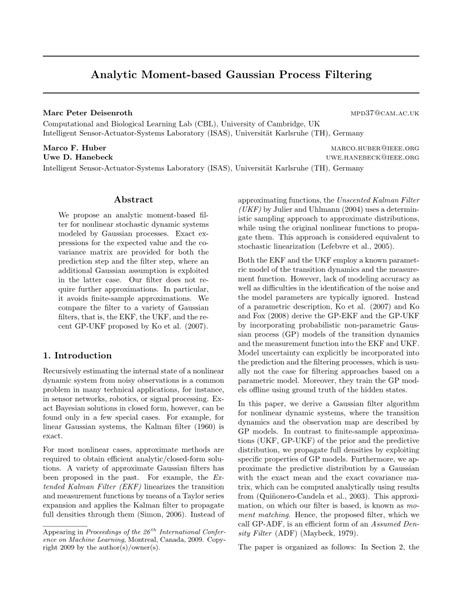 pdf analytic moment based gaussian process filtering