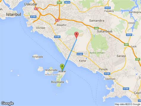 İstanbul Maltepe Adalar arası mesafe İstanbul Maltepe Adalar yol