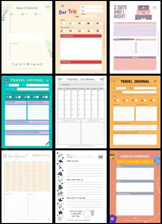 Free Printable Travel Journal Templates Worksheets Library