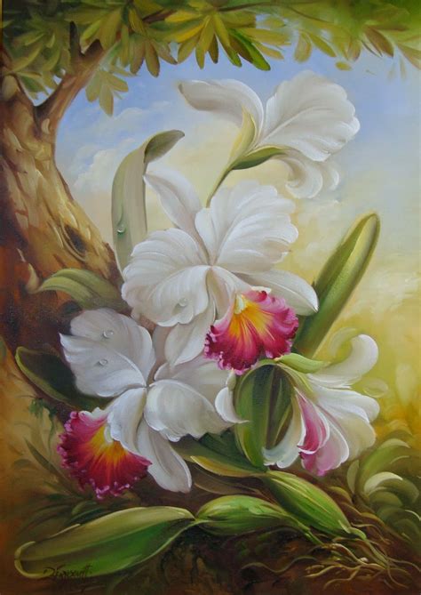 Orquideas Al Oleo Buscar Con Google Floral Painting Flower Art