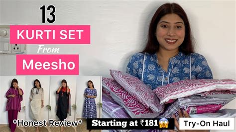 Huge MEESHO Kurti Set Haul Starting At Rs 181 Try On Haul
