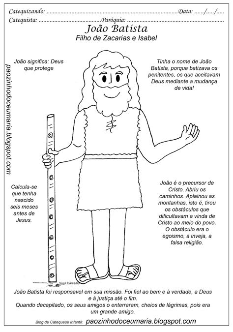 Pãozinho do Céu Atividades de Catequese São João Batista