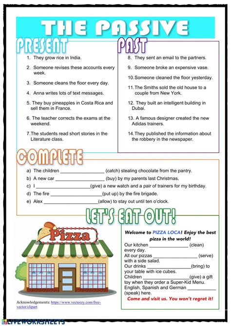 Ficha Interactiva De Passive Voice Para Intermediate Puedes Hacer Los