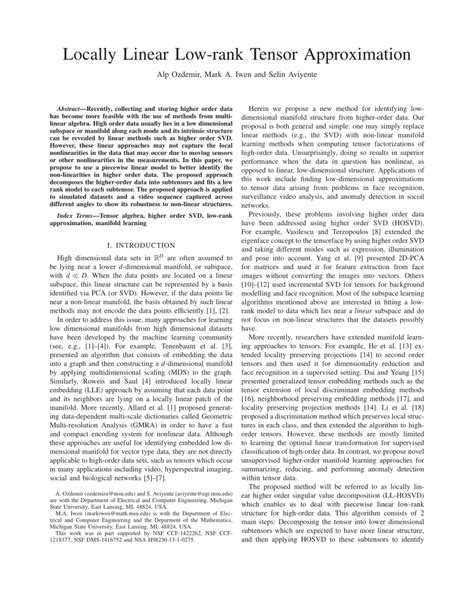 pdf locally linear low rank tensor approximation