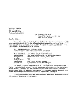 Fillable Online Permits Air Idem In Mr Gary L Stebbins E B Paving
