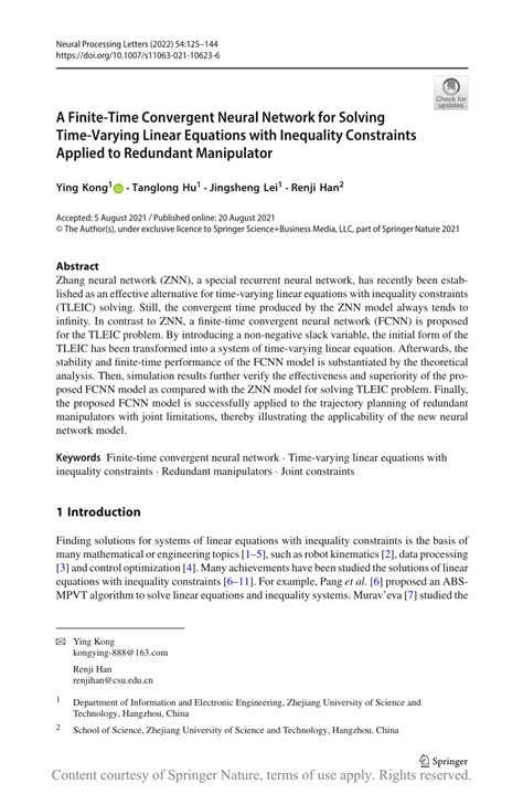 a finite time convergent neural network for solving time varying linear equations with