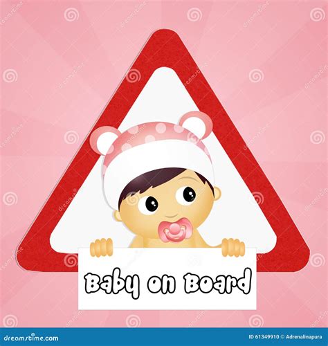 Sinal do bebê a bordo ilustração stock Ilustração de cartoon 61349910