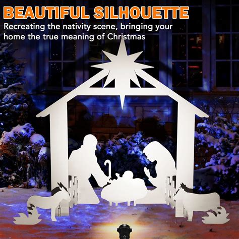 Buy Nativity Scene Outdoor Yard Set With A Spotlight Weatherproof