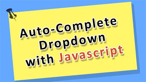 Javascript Tutorial Building An Autocomplete Drop Down Menu YouTube