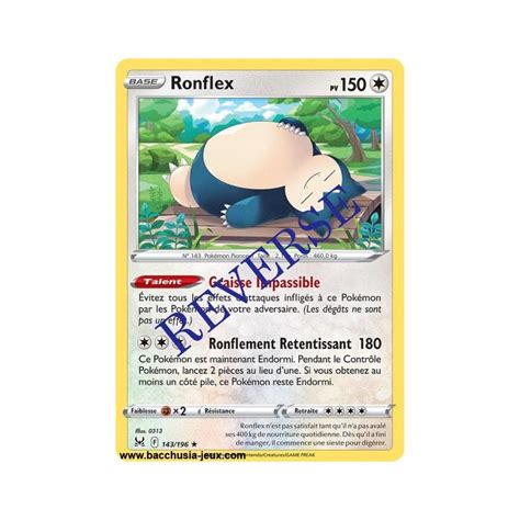 Carte Pokémon EB11 143 196 Ronflex HOLO Reverse