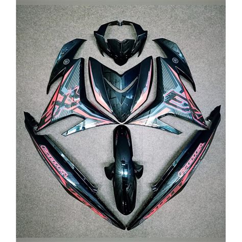 COVERSET Y15ZR V1 V2 EXCITER MX KING HITAM MERAH HLY ORIGINAL STICKER