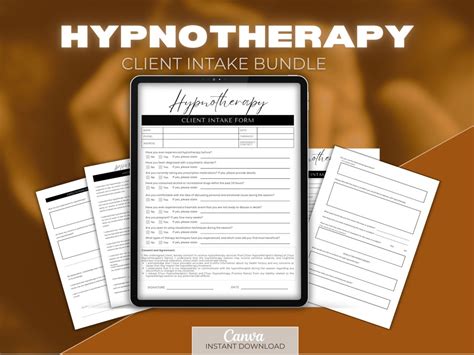 Hypnotherapy Intake Form Hypnotherapy Consent Form Hypnosis Consent