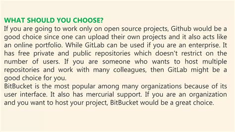 Difference Between Github Vs Gitlab Vs Bitbucket PPT