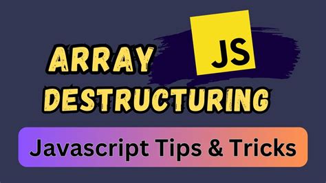 Javascript Array Destructuring The Clean Way To Extract Values Youtube