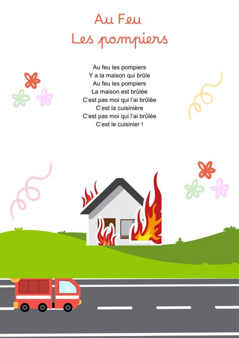 Comptine Au Feu Les Pompiers Objectif Maternelle