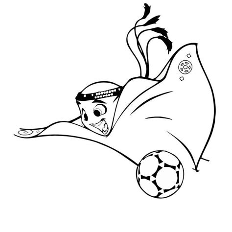 Desenho Do Mascote Da Copa 2022 Para Colorir
