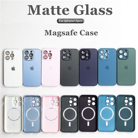 AG Caixa De Vidro Fosco Magsafe Para IPhone 14 Pro MAX 13 14 Plus Capa