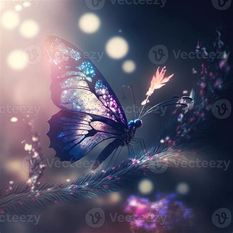 Beautiful Butterfly On A Fabulous Blurred Background 22039057 Stock