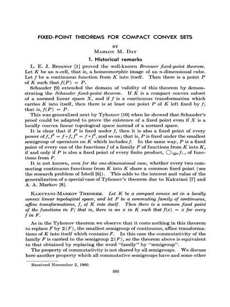 1961 mmday fixed point theorems for compact convex sets pdf convex set teaching mathematics