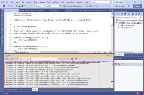 Ef Core Temporary Query Getting Started Efcore Temporal Query Tutorial