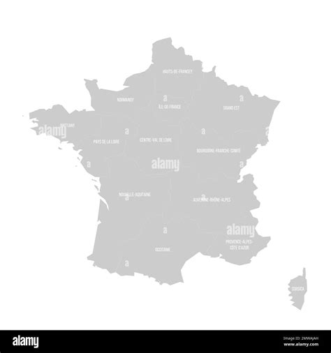 Politische Karte Der Verwaltungsabteilungen In Frankreich Stock