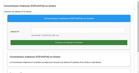 Convertisseur D Adresse Ip Ipv Ipv En Binaire