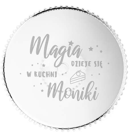 Szklana Patera na Ciasto Tort z Grawerem na Prezent Magia Dzieje się