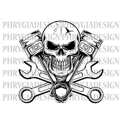 Skull Mechanic Svg Png Mechanic Logo Skull Svg Wrenche Inspire