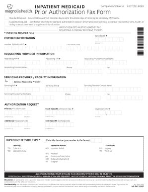 Fillable Online INPATIENT MEDICAID Fax Email Print PdfFiller