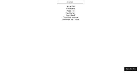 Find Recipes Codesandbox