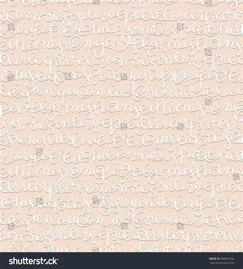 Seamless Texture With Hand Writing Abstract Text Endless Decorative