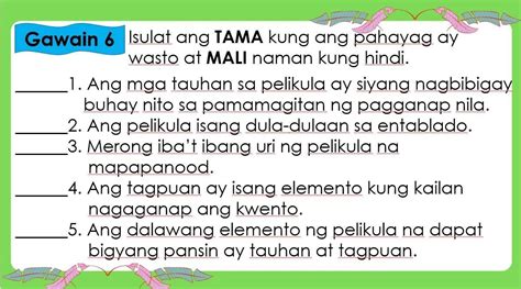Gawain Isulat Ang Tama Kung Ang Pahayag Ay Wasto At Mali Naman Kung
