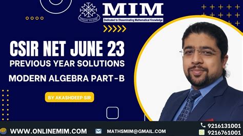 csir net mathematics june 23 modern algebra multiple select questions discussion by akashdeep