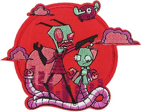 Amazon Invader Cartoon Zim And Gir Characters Embroidered 4 Wide