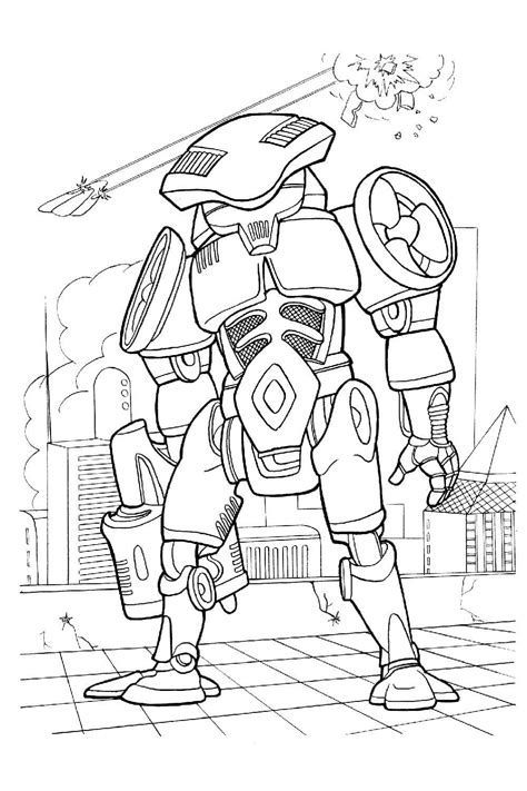 Coloriage robot de combat Dessin gratuit à imprimer