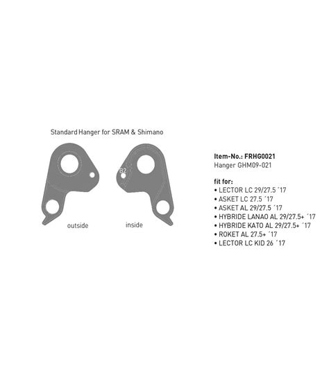 PATILLA GHOST SRAM FRHG002 DERAILLEUR HANGER SRAM SHIMA