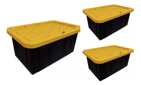 3 Cajas Contenedores Almacenamiento Plástico Uso Rudo 102 L Envío gratis