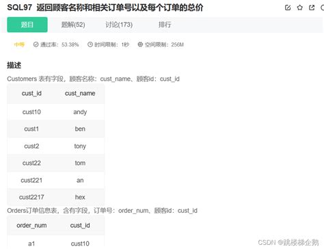 【sql刷题】day19 sql联结表专项练习 sql连表练习题 csdn博客