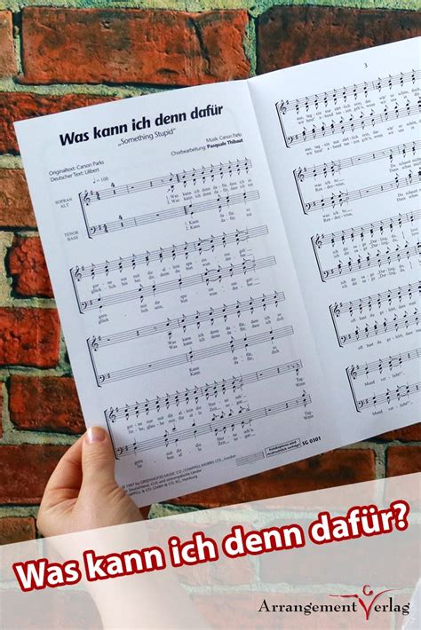 Was kann ich denn dafür für Frauenchor vierstimmig mit deutschem Text