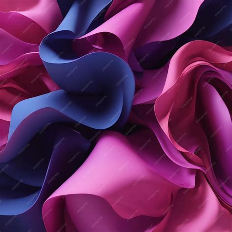 Premium Ai Image 3d Render Modern Abstract Wallpaper With Curvy Dark Blue Pink Violet