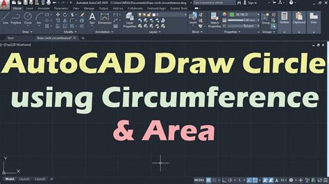 Autocad Draw Circle Using Circumference And Area Youtube
