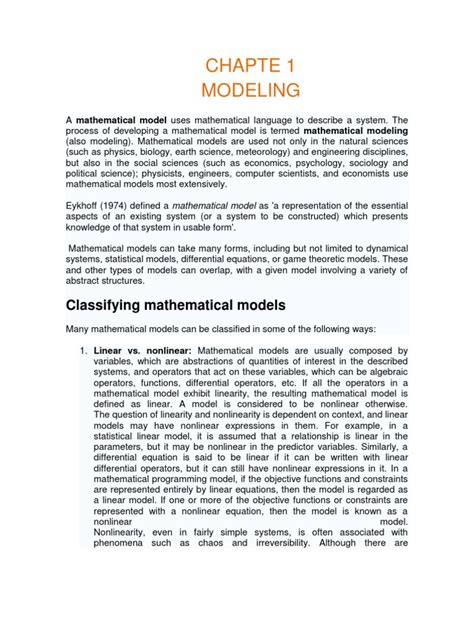 chapte 1 modeling classifying mathematical models pdf mathematical model nonlinear system