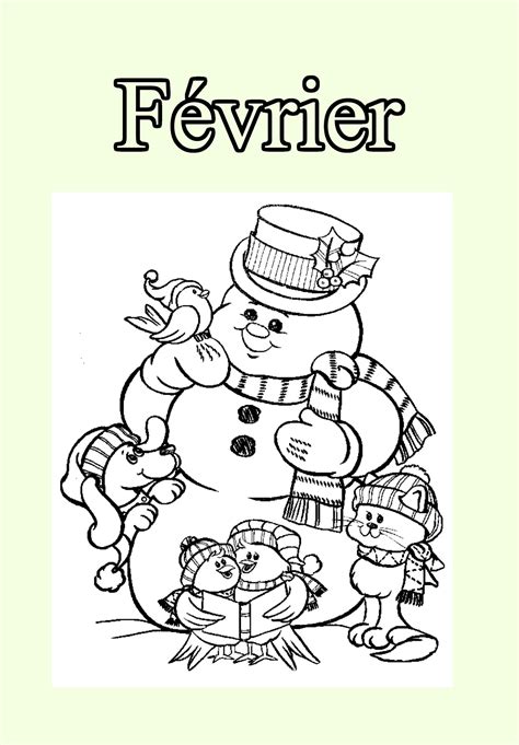 Fevrier Coloriage Mois De L Ann E Coloriages Pour Enfants Avec