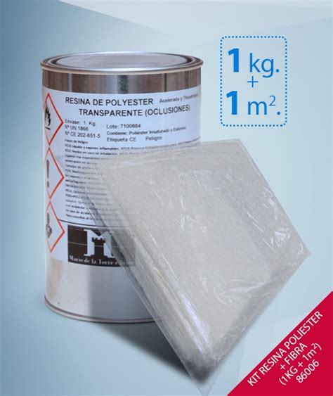 KIT RESINA POLIESTER FIBRA 1KG 1M2